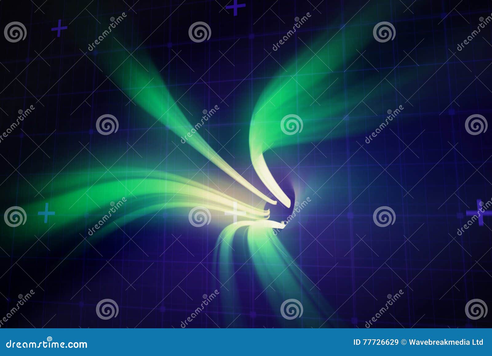 Composite Image of Green Vortex with Bright Light Stock Illustration ...