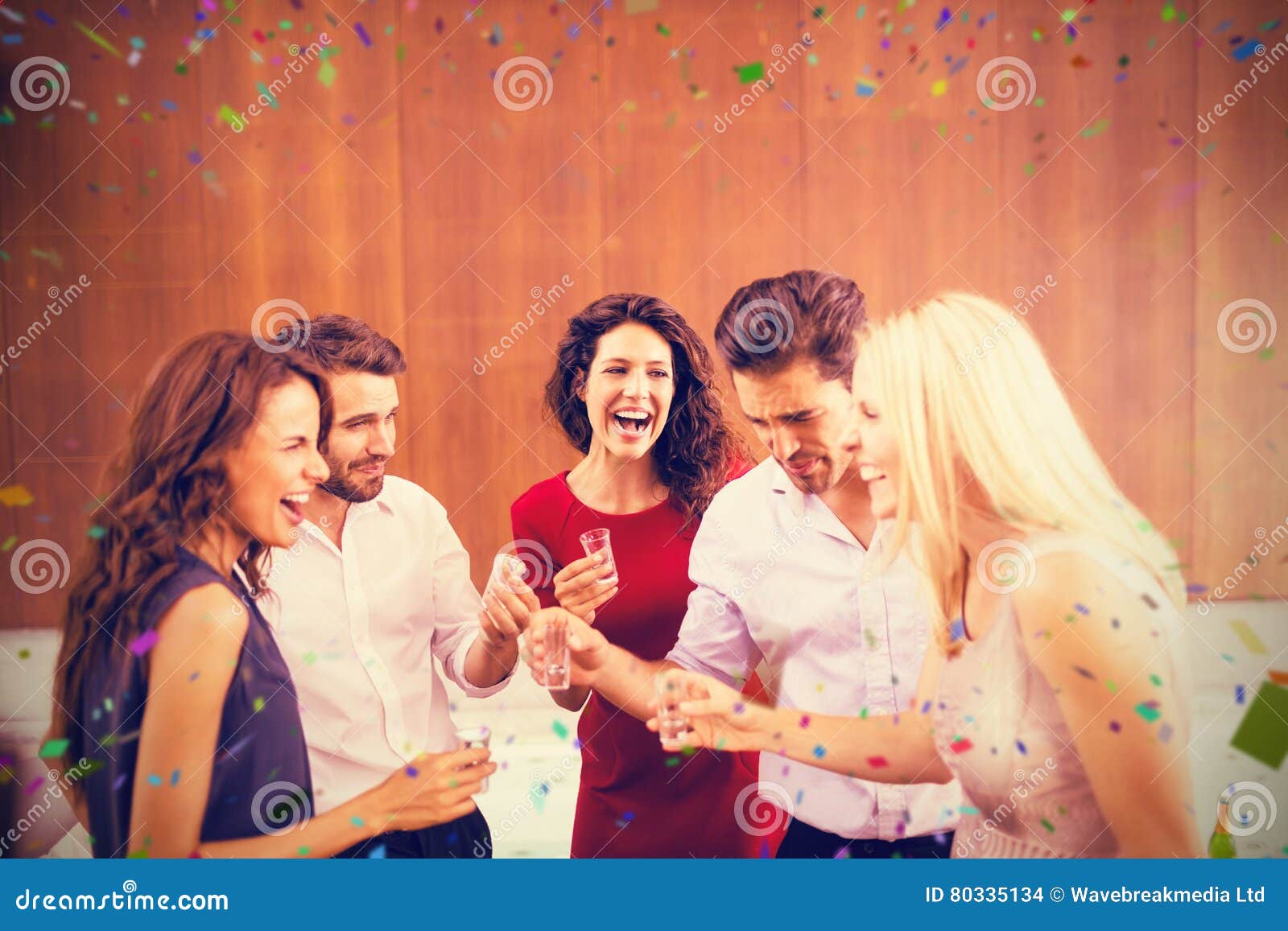 Composite Image of Group of Friends Drinking Shots Stock Photo - Image ...