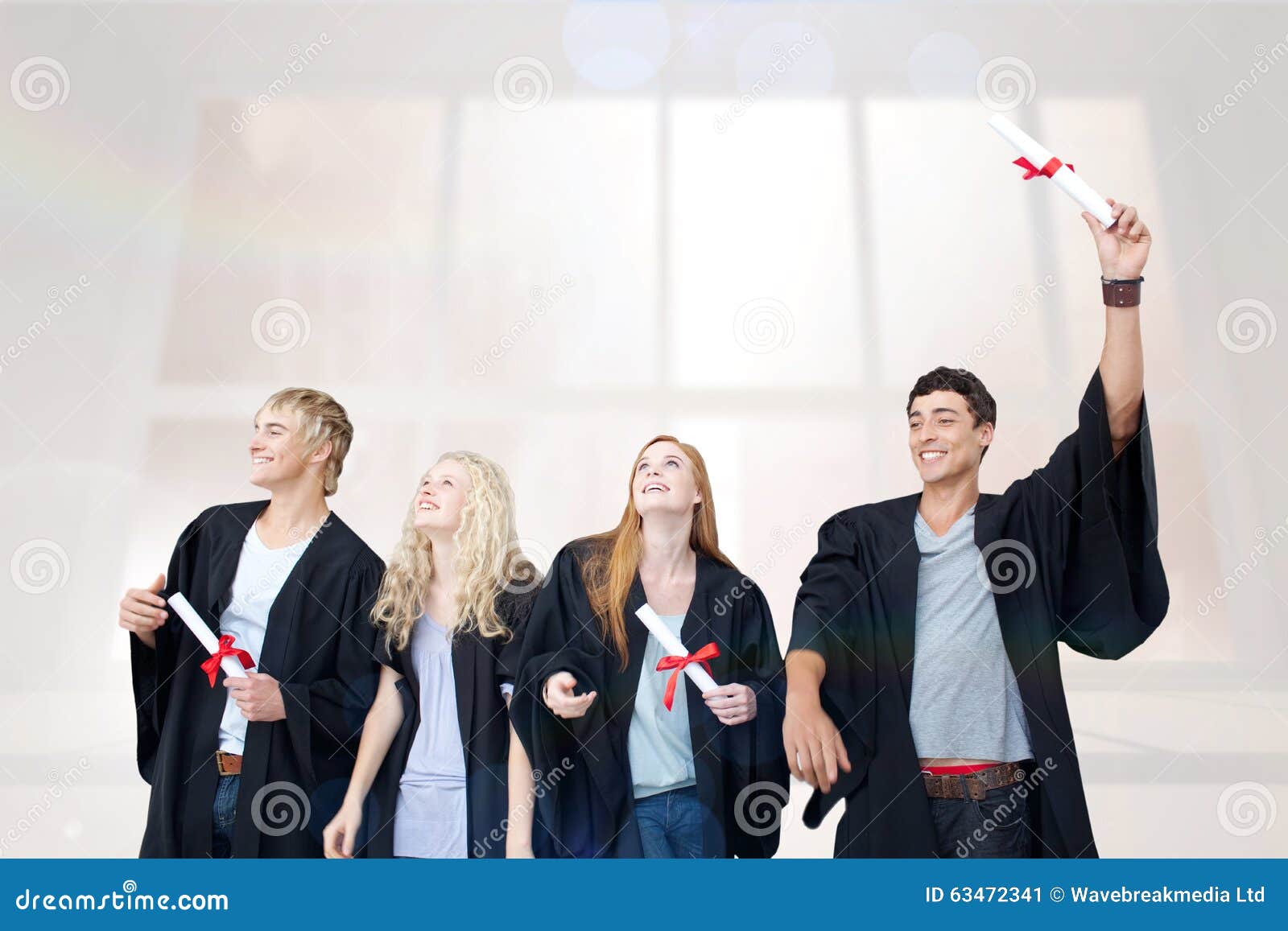 Composite Image of Group of People Celebrating after Graduation Stock ...