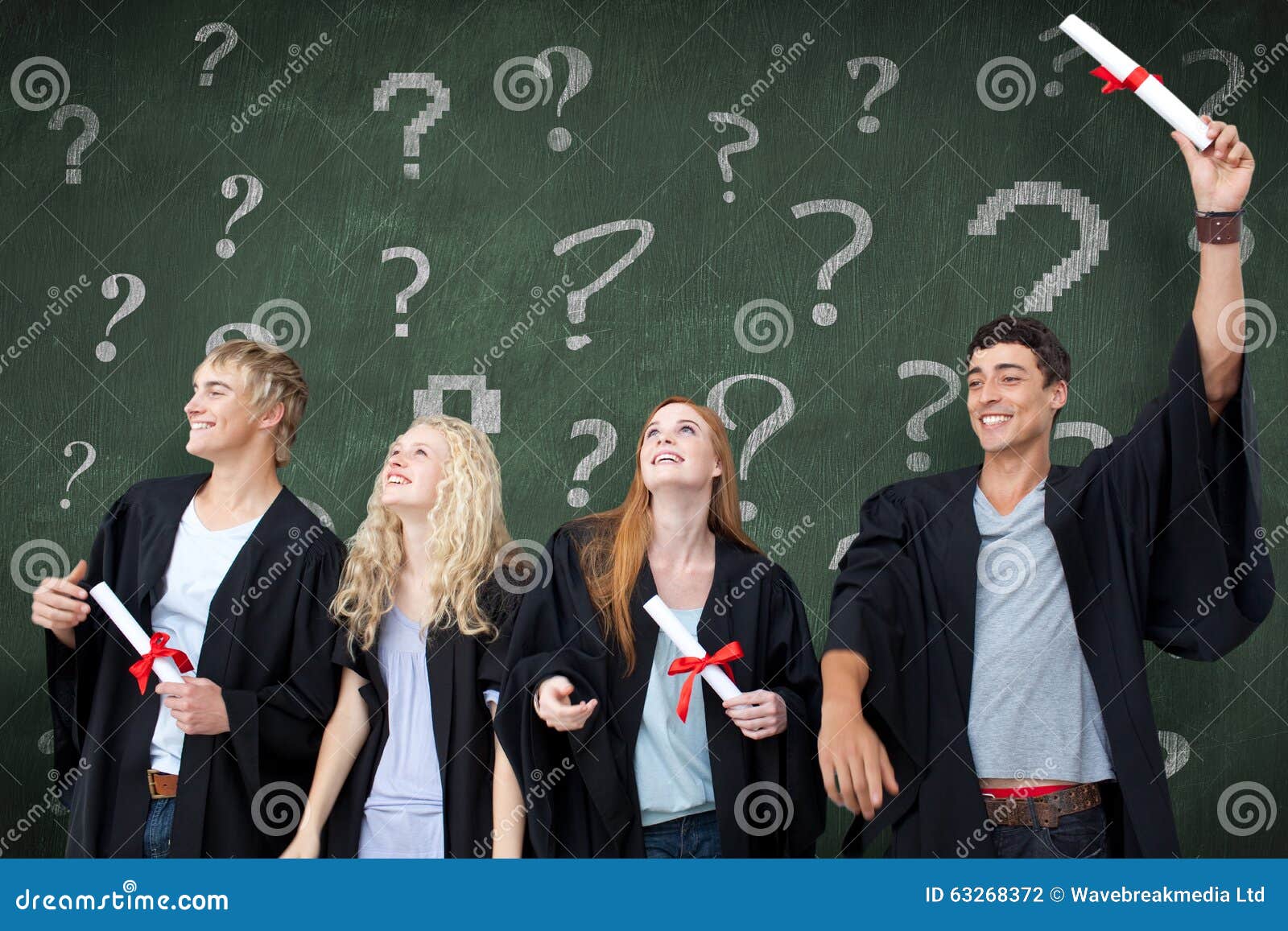 Composite Image of Group of People Celebrating after Graduation Stock ...