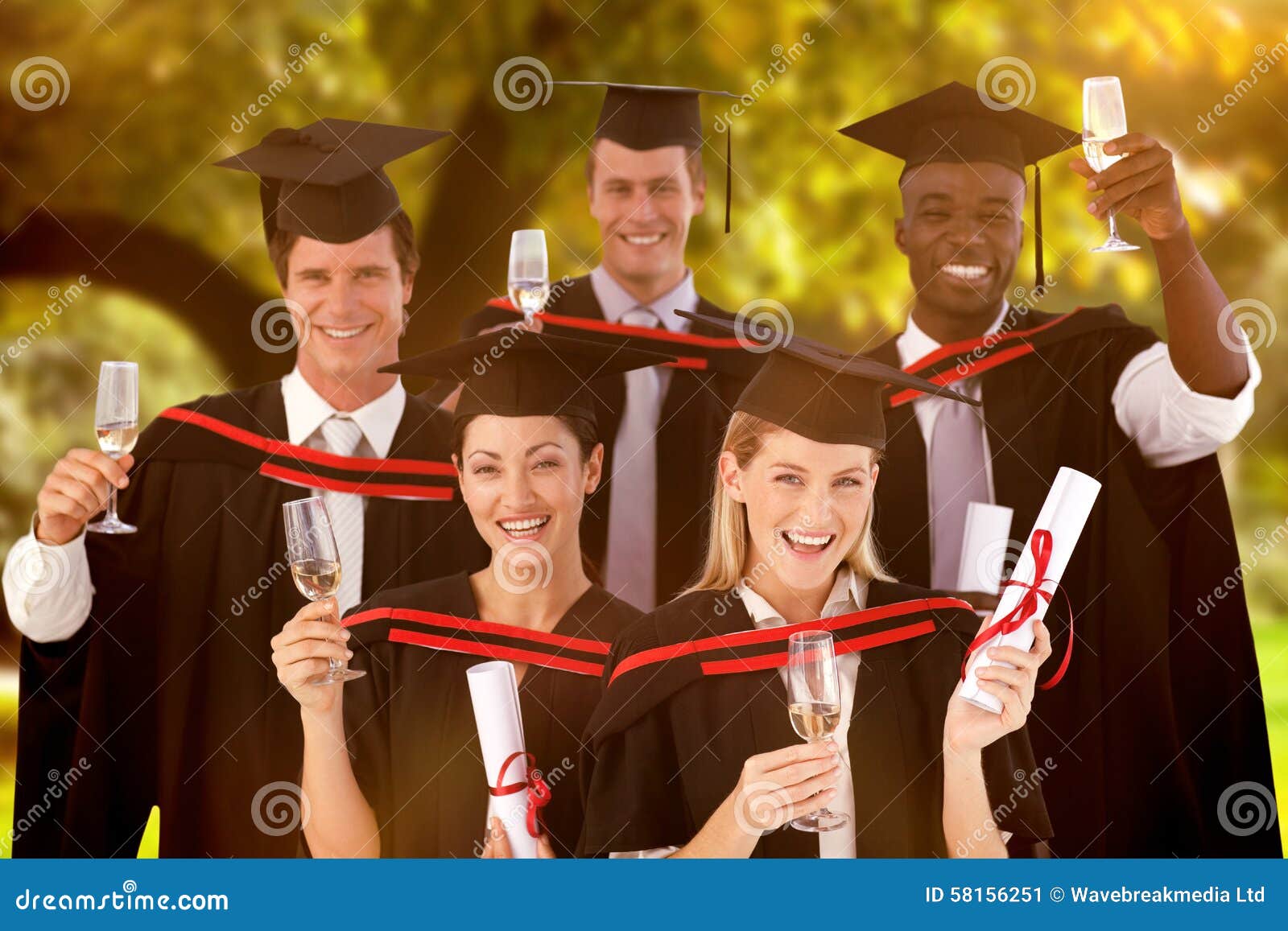 Composite Image of Group of People Graduating from College Stock Image ...