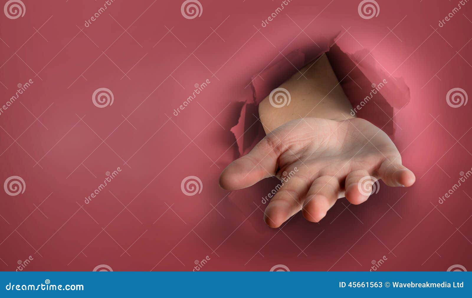 Composite Image of Hand Bursting through Paper Stock Illustration ...