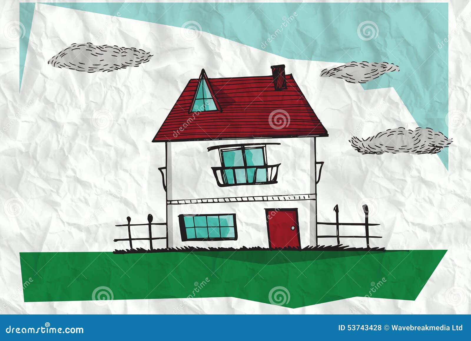 Composite Image of Hand Drawn House Stock Illustration - Illustration ...