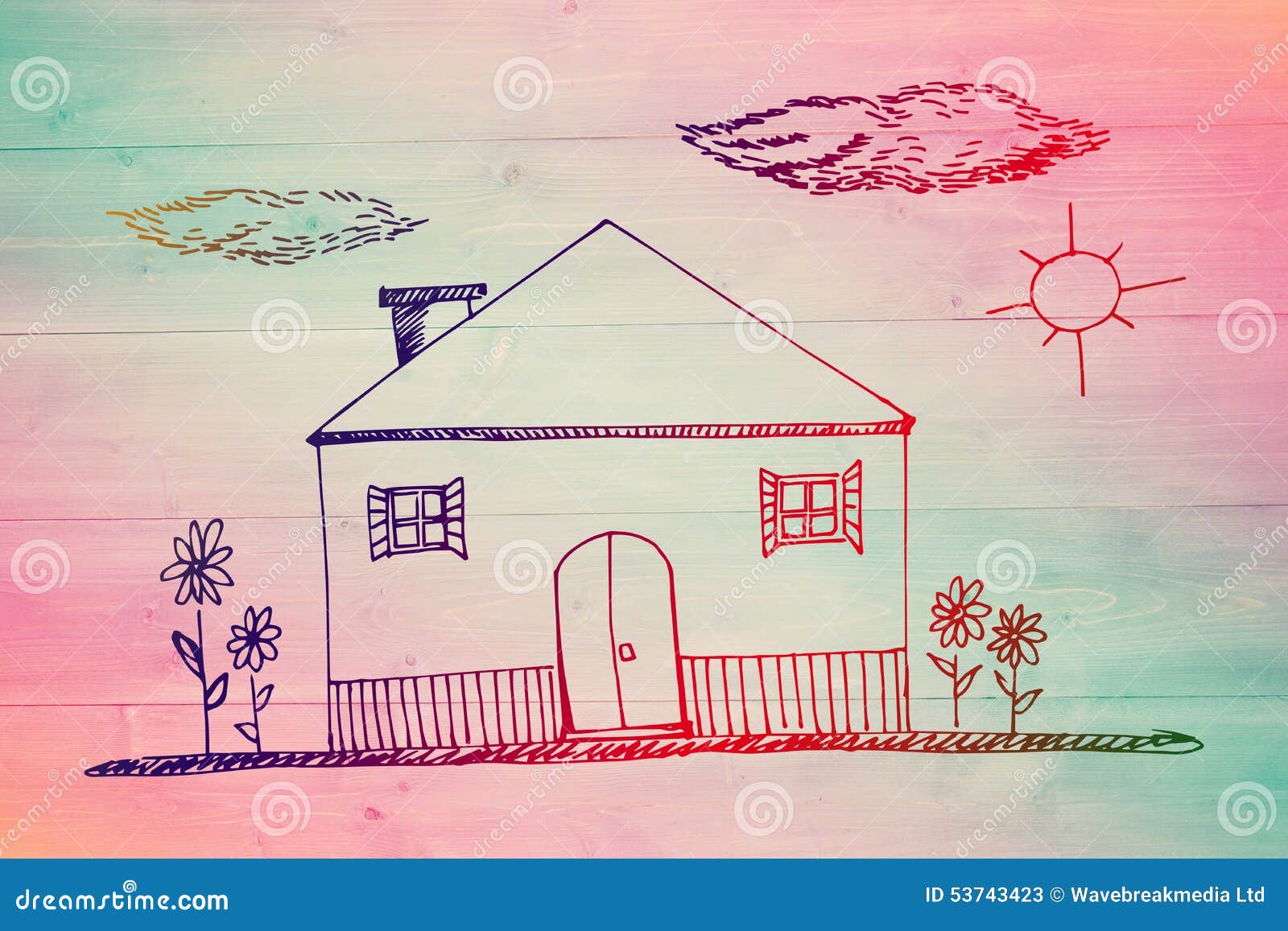 Composite Image of Hand Drawn House Stock Illustration - Illustration ...