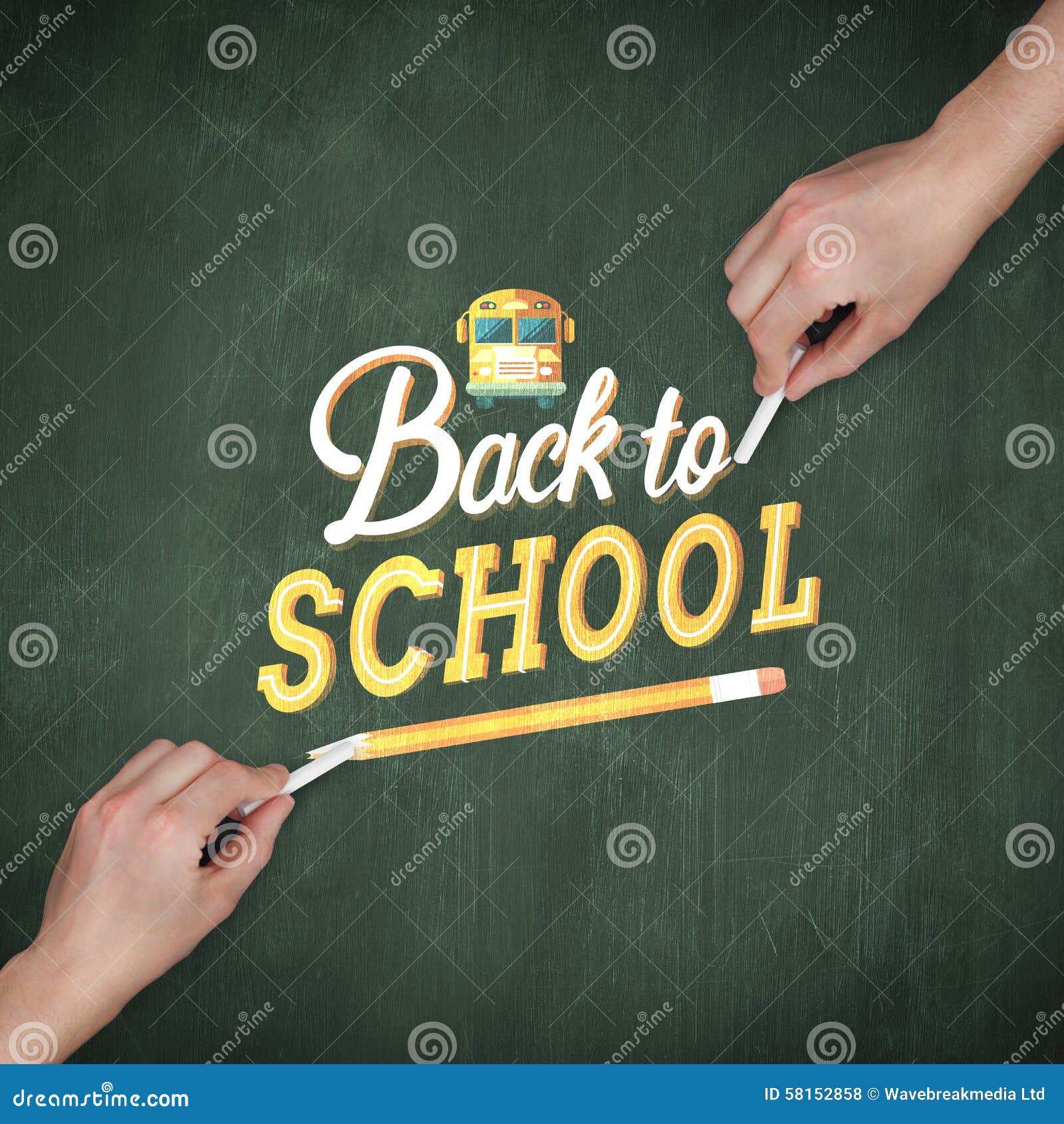 Composite Image of Hand Writing with Chalk Stock Photo - Image of ...