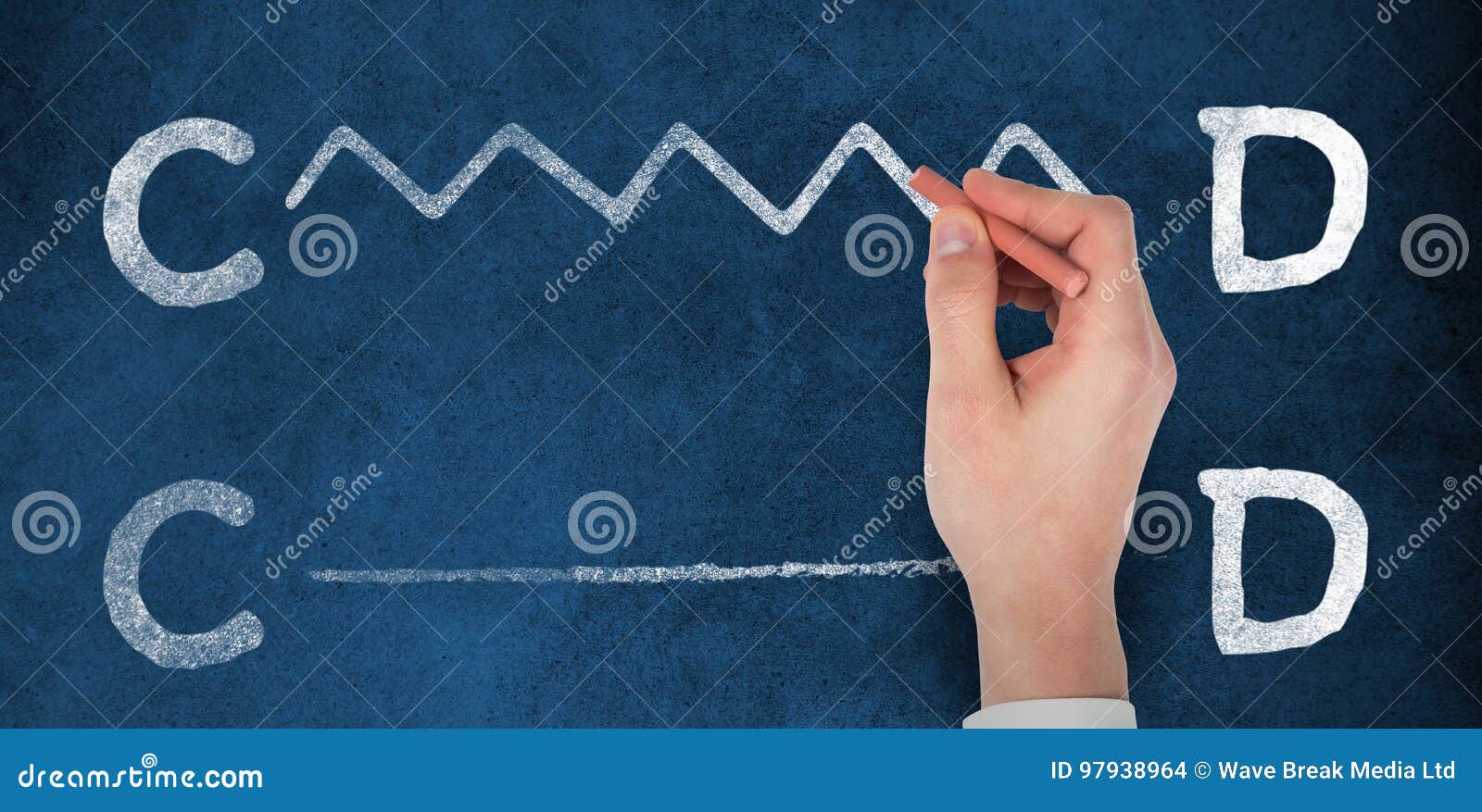 Composite Image of Hand Writing with a Chalk Stock Photo - Image of ...