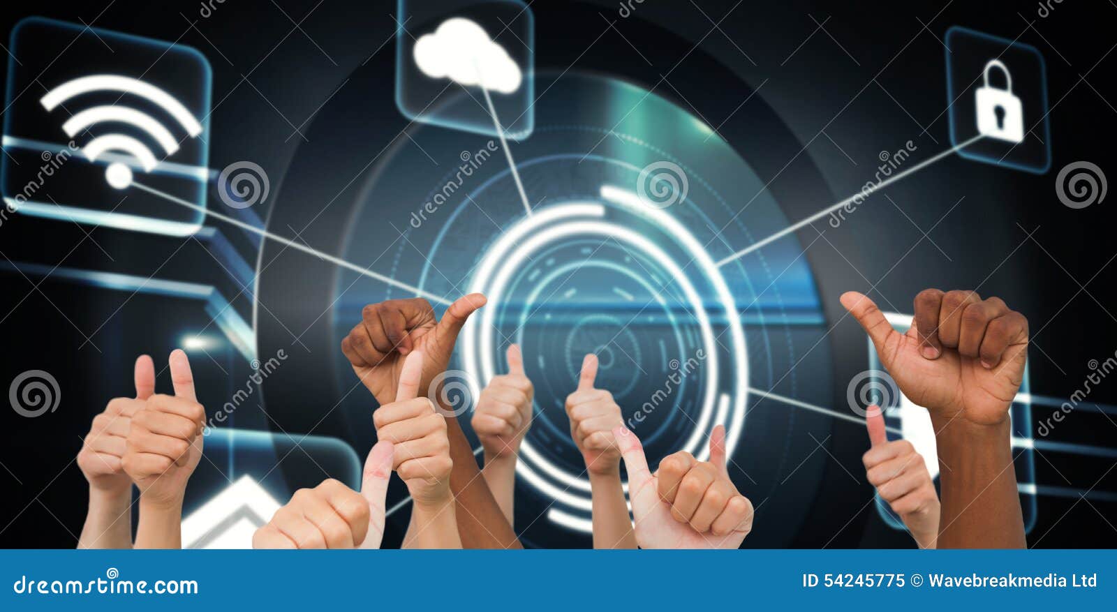 Composite Image of Hands Giving Thumbs Up Stock Image - Image of ...