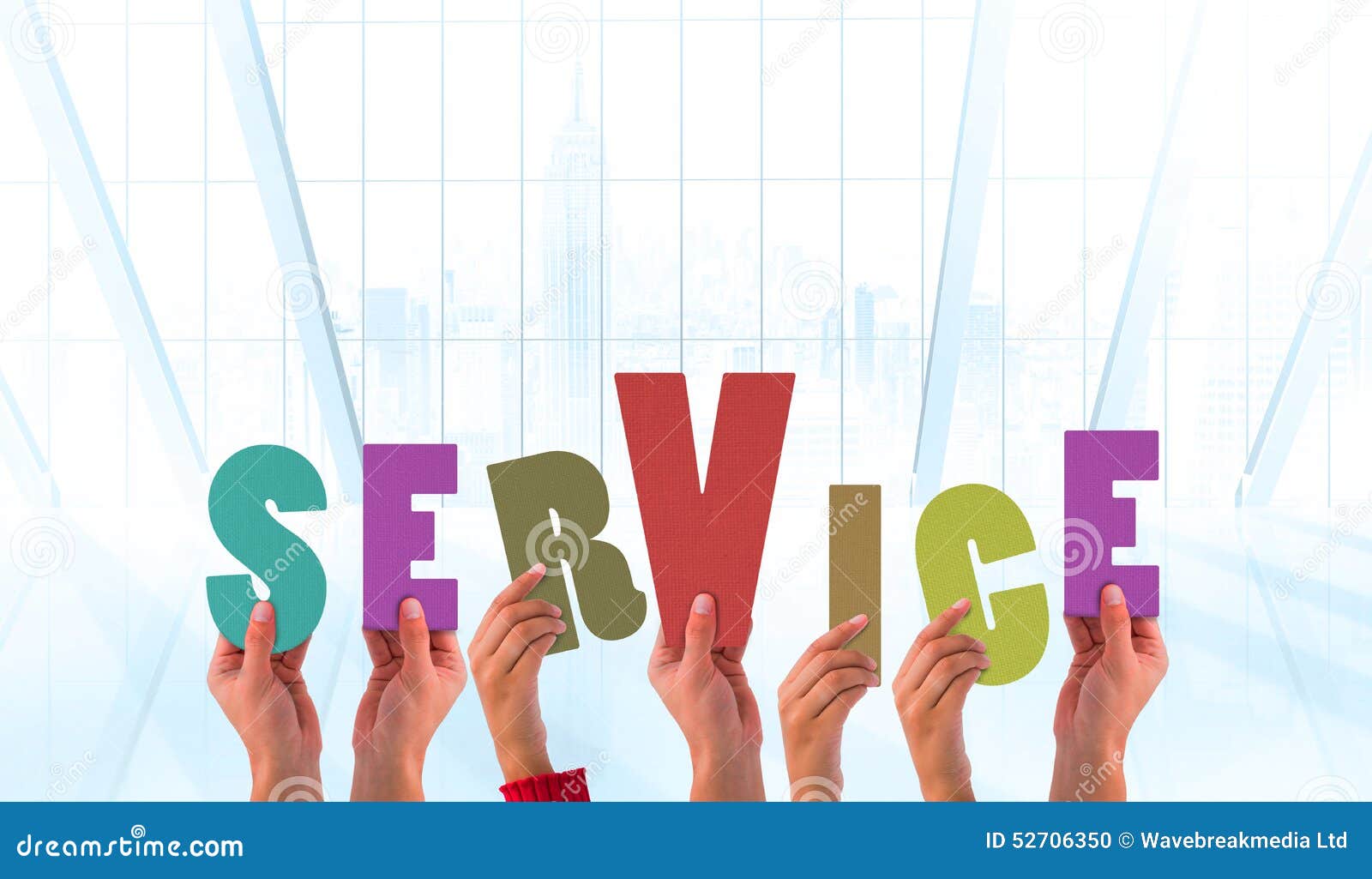 Composite Image of Hands Holding Up Service Stock Photo - Image of ...