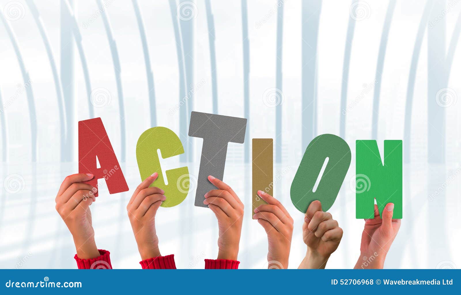 Composite Image of Hands Showing Action Stock Illustration ...