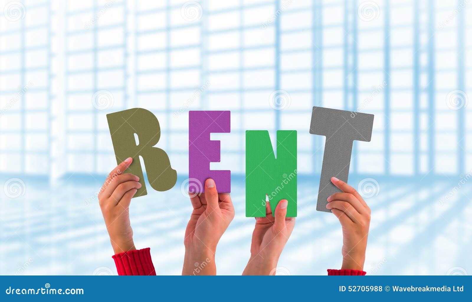 Composite Image of Hands Showing Rent Stock Photo - Image of space ...