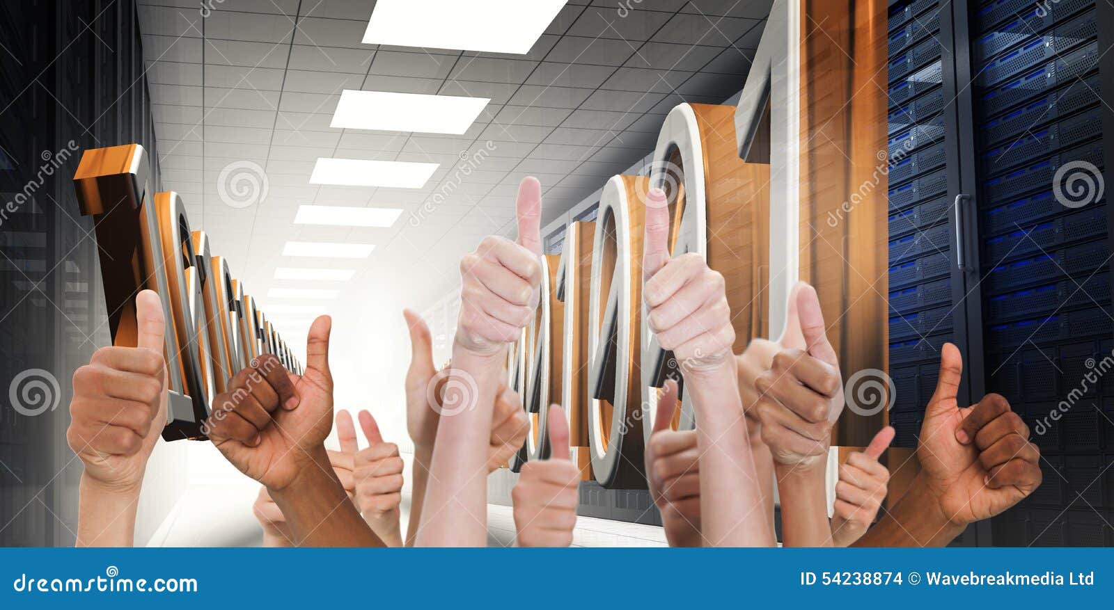 Composite Image of Hands Showing Thumbs Up Stock Illustration ...