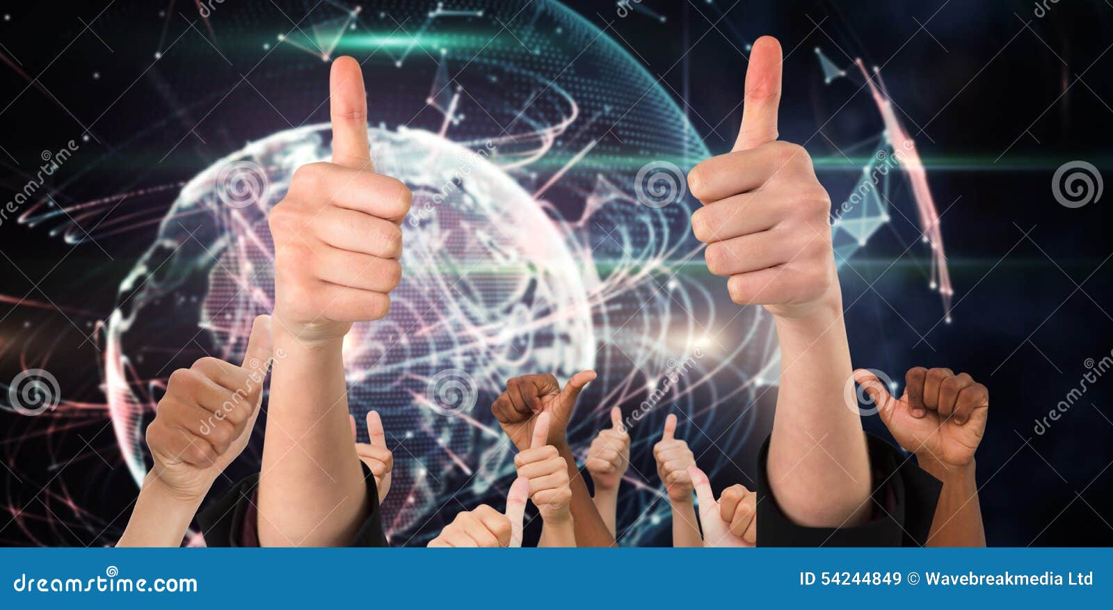 Composite Image of Hands Showing Thumbs Up Stock Image - Image of ...