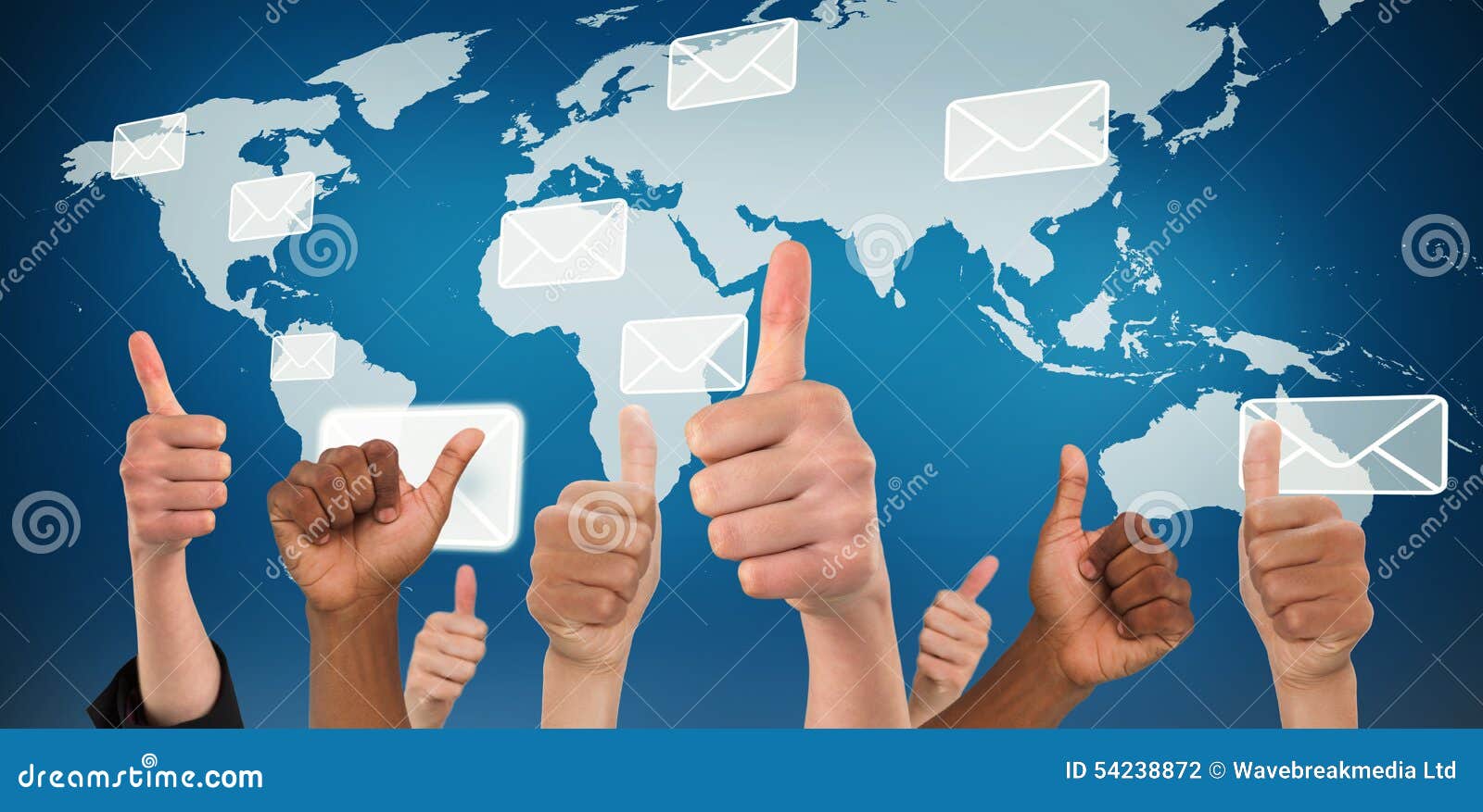 Composite Image of Hands Showing Thumbs Up Stock Photo - Image of ...