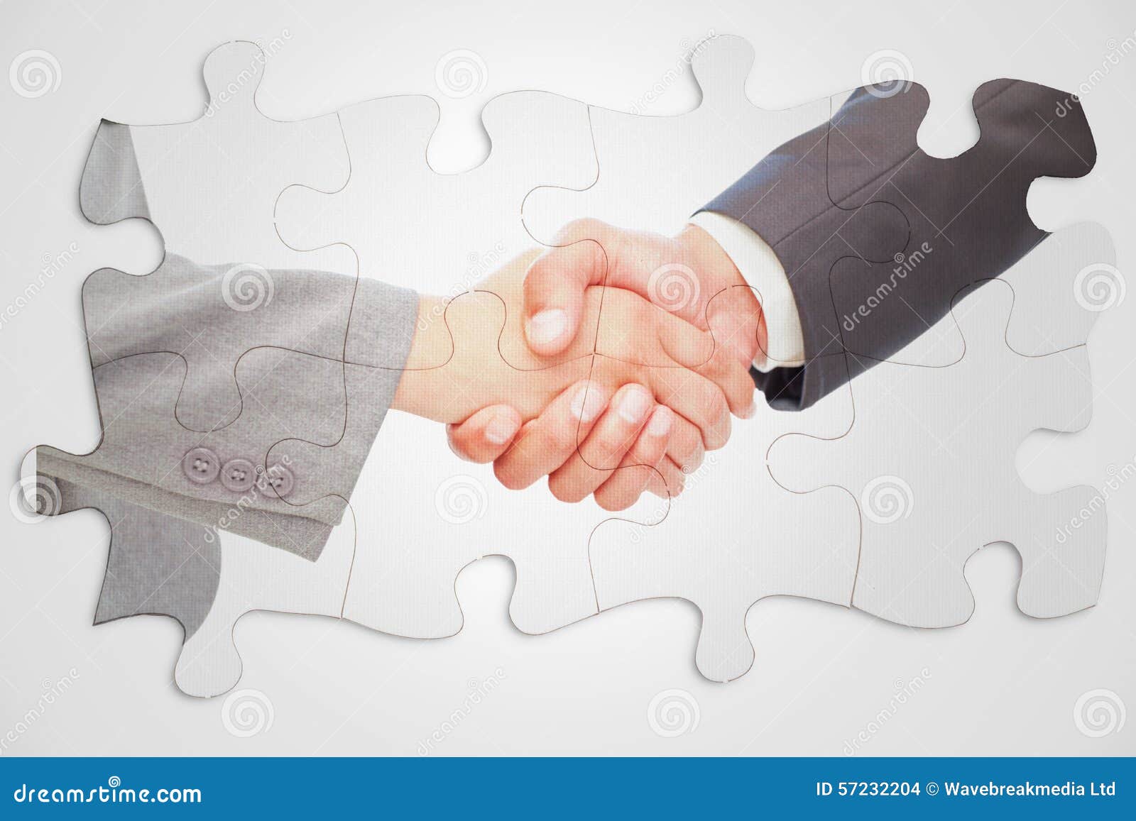 Handshake And Business People Concepts. Two Men Shaking Hands On Dollar ...