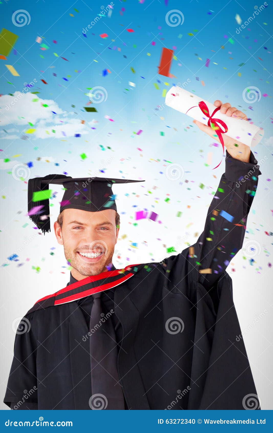 Composite Image of Happy Attractive Boy after His Graduation Stock ...