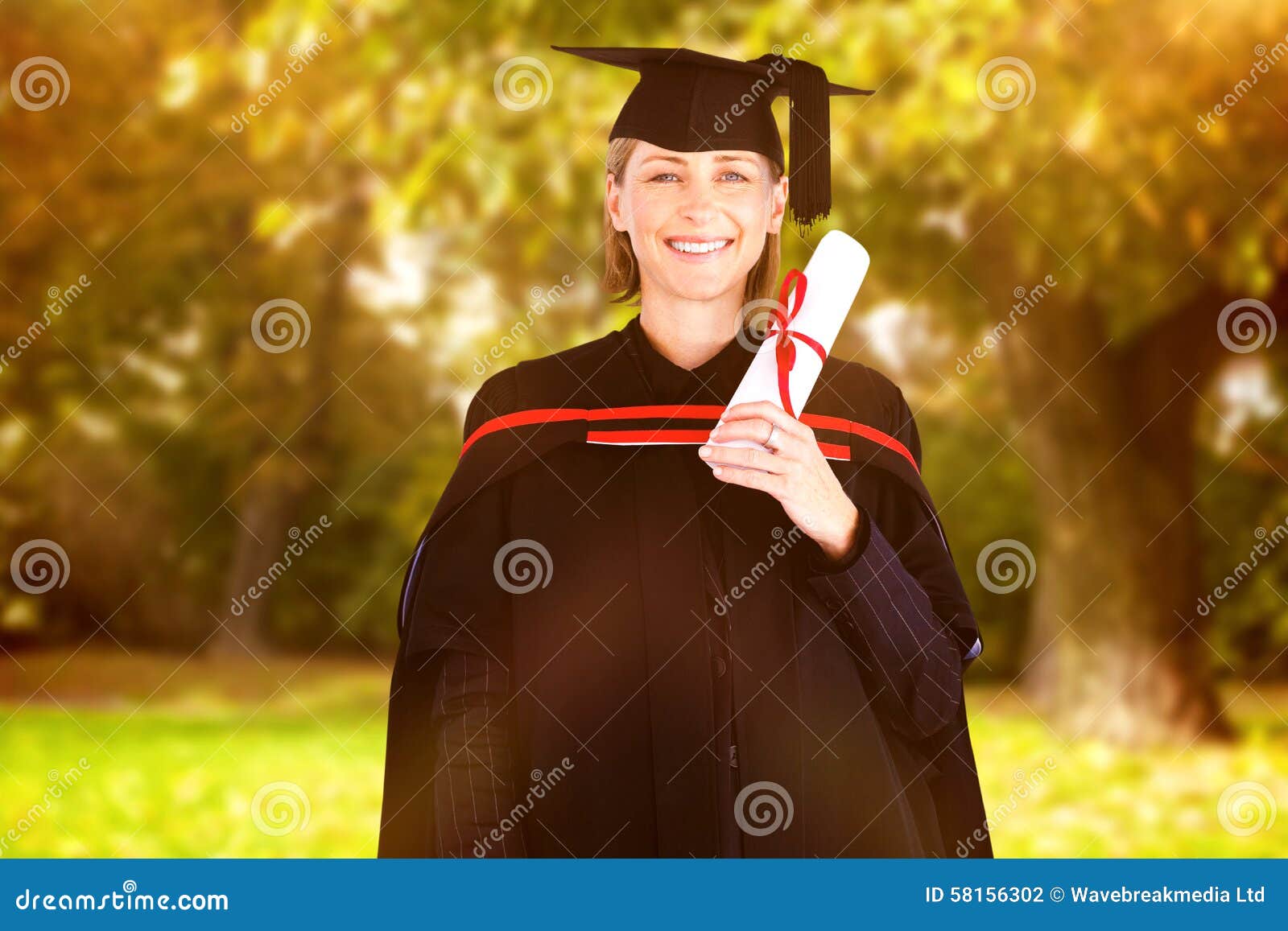 Composite Image of Happy Attractive Graduate Stock Photo - Image of ...