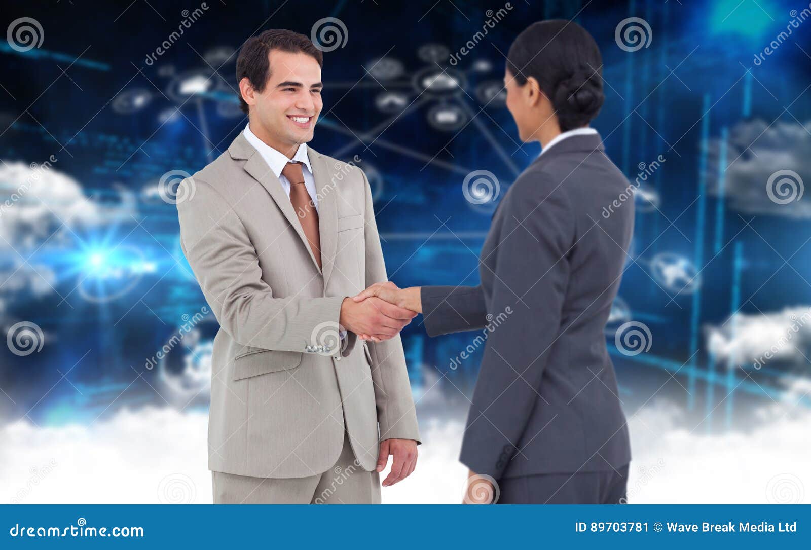 Composite Image of Happy Corporate Man Doing Handshake Stock Image ...