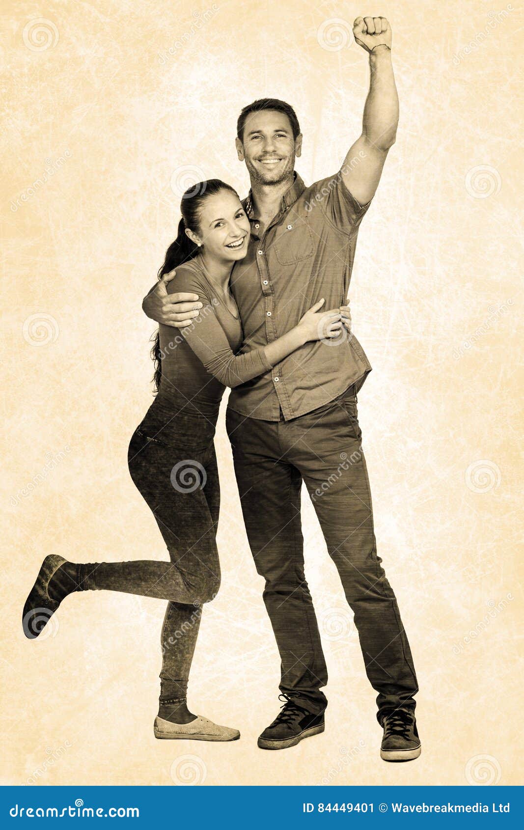 Composite Image of Happy Couple Rejoicing Stock Image - Image of ...