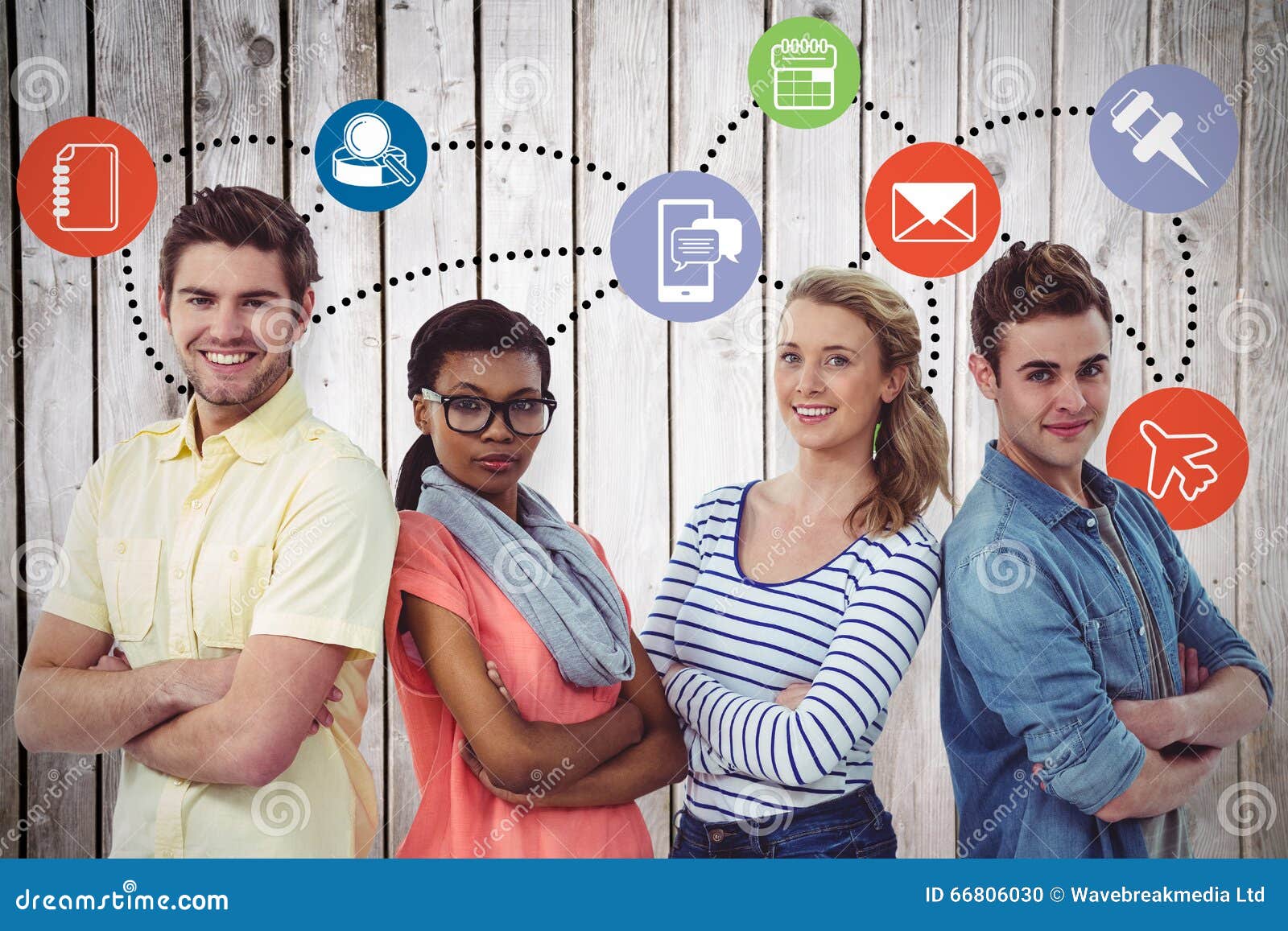 Composite Image of Happy Creative Team Standing Together Stock Photo ...