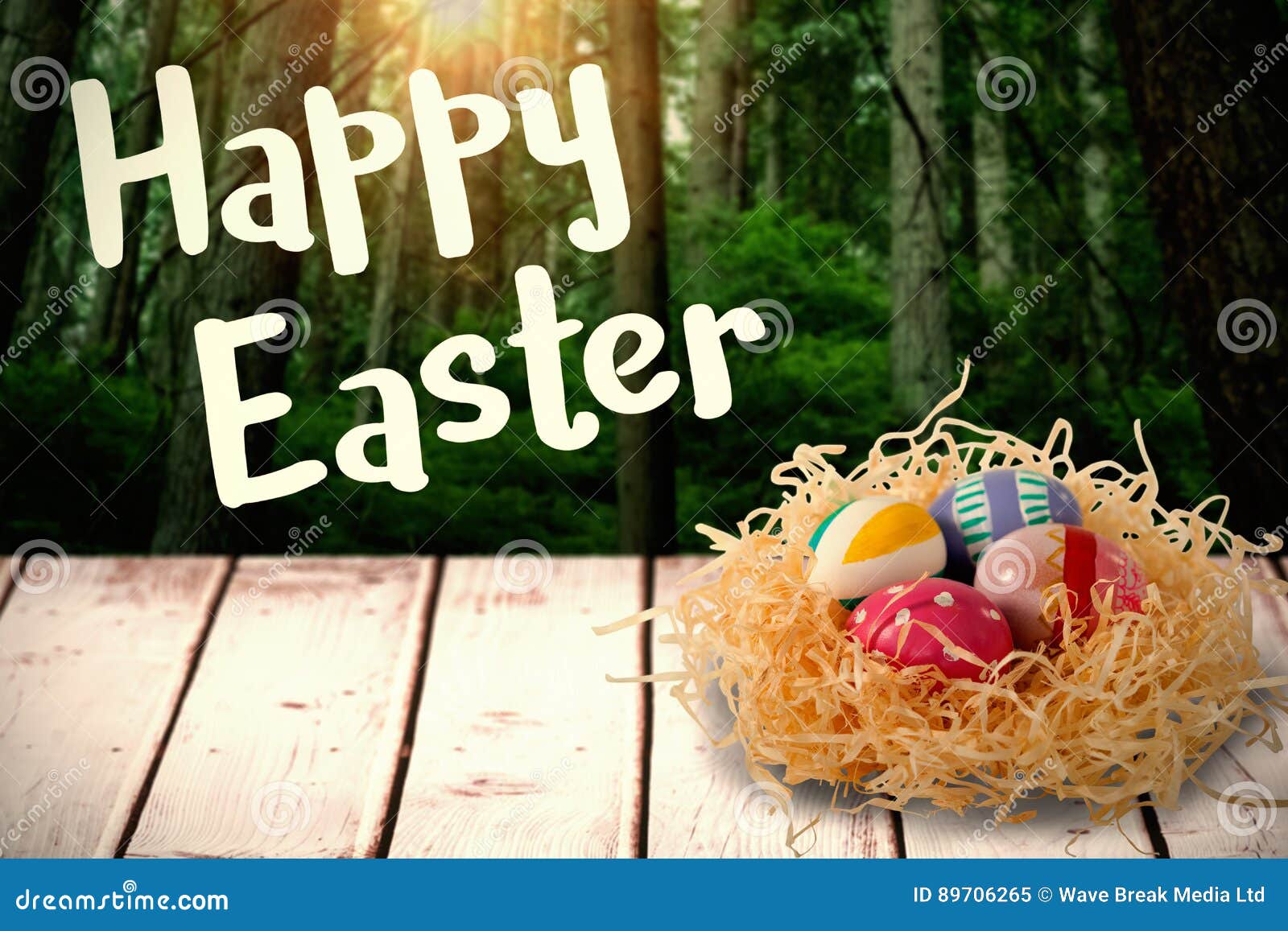 Composite Image of Happy Easter Logo Against White Background Stock ...