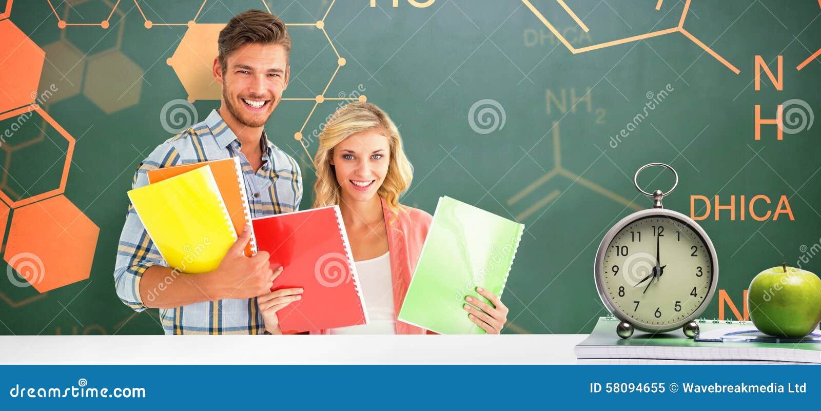Composite Image of Happy Students Smiling at Camera Stock Image - Image ...