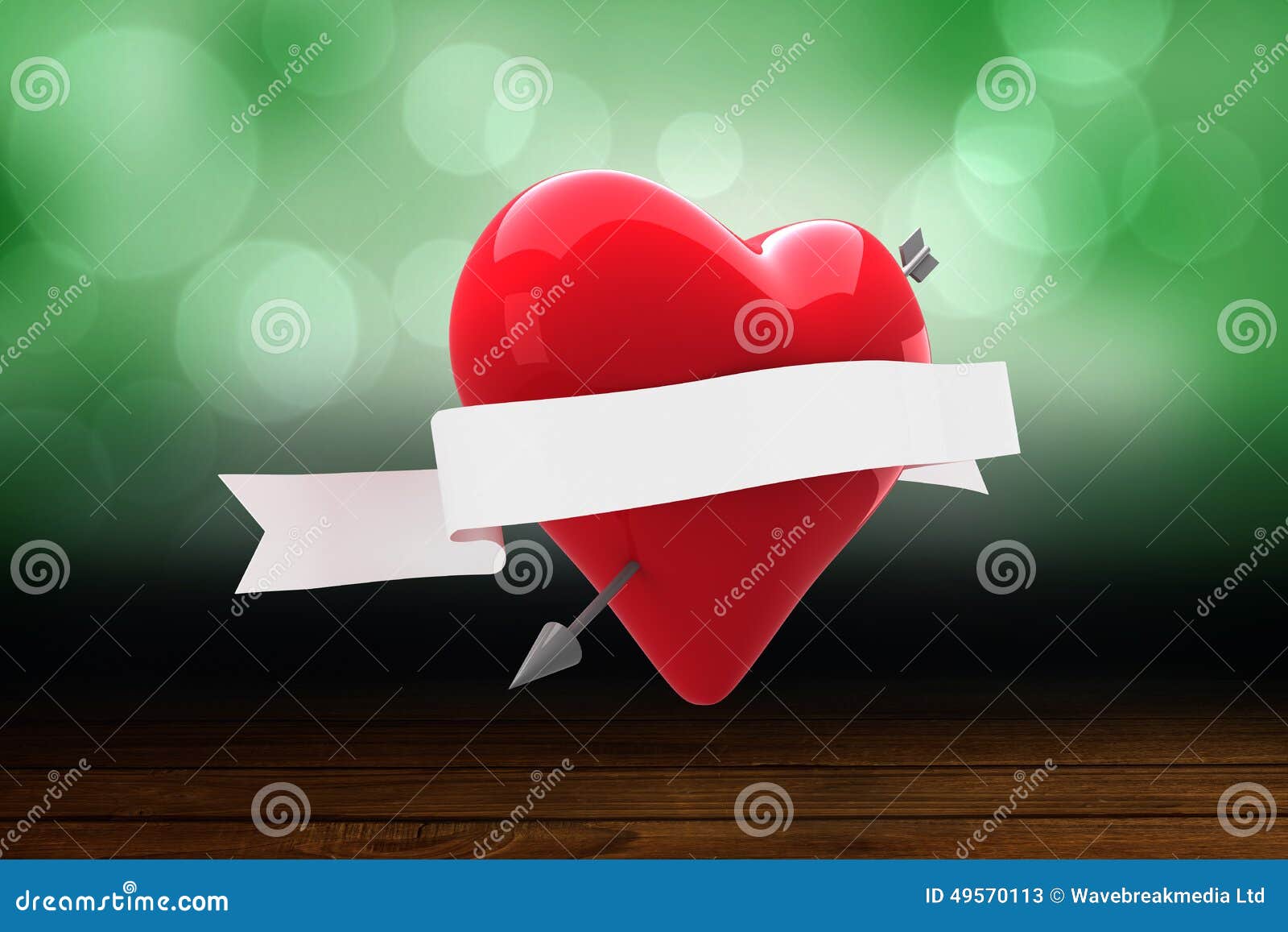 Composite Image of Heart with Scroll Stock Illustration - Illustration ...