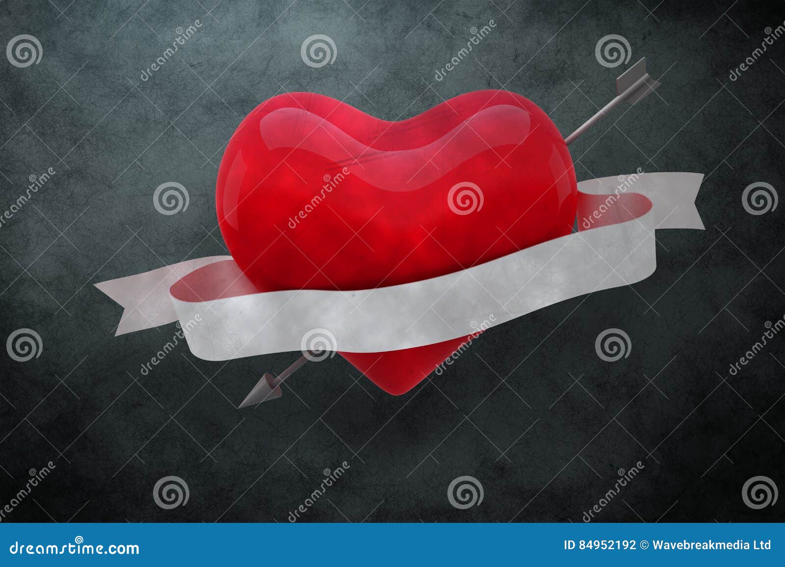 Composite Image of Heart with Scroll 3d Stock Photo - Image of clear ...