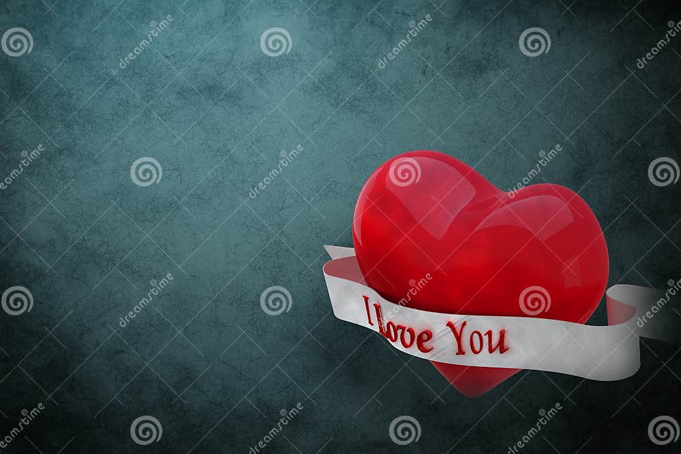 Composite Image of Heart with Scroll 3d Stock Image - Image of playful ...