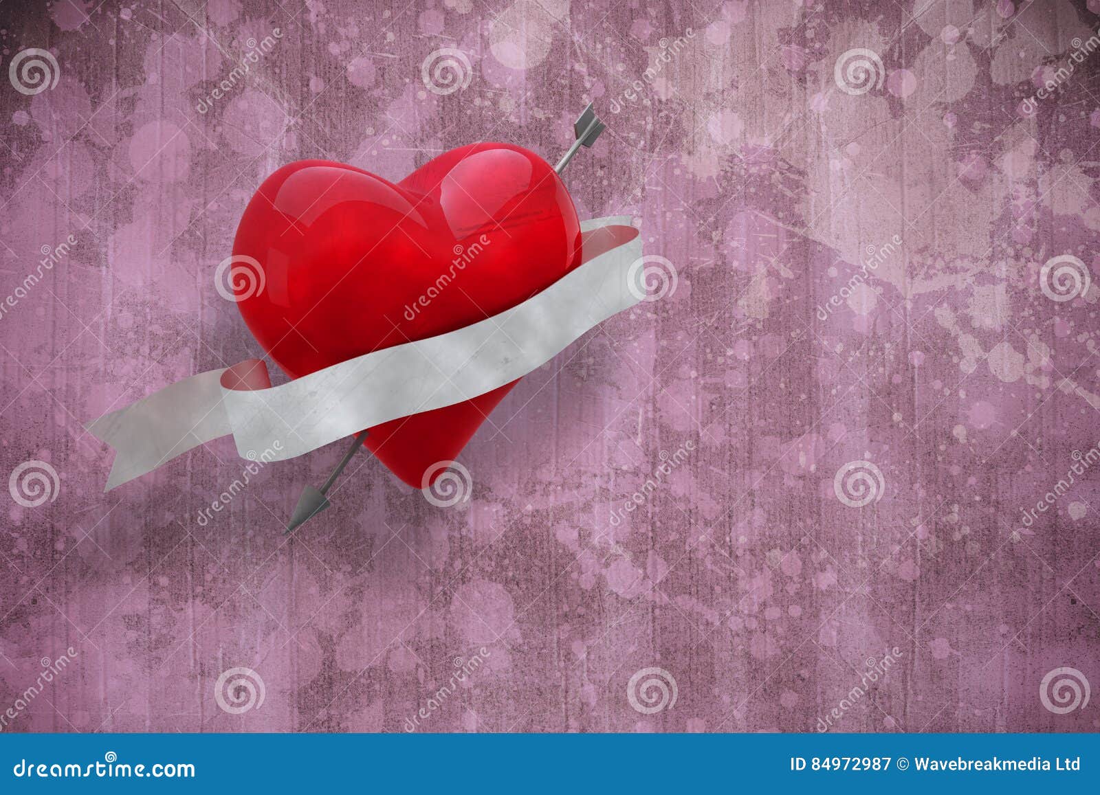 Composite Image of Heart with Scroll 3d Stock Image - Image of heart ...