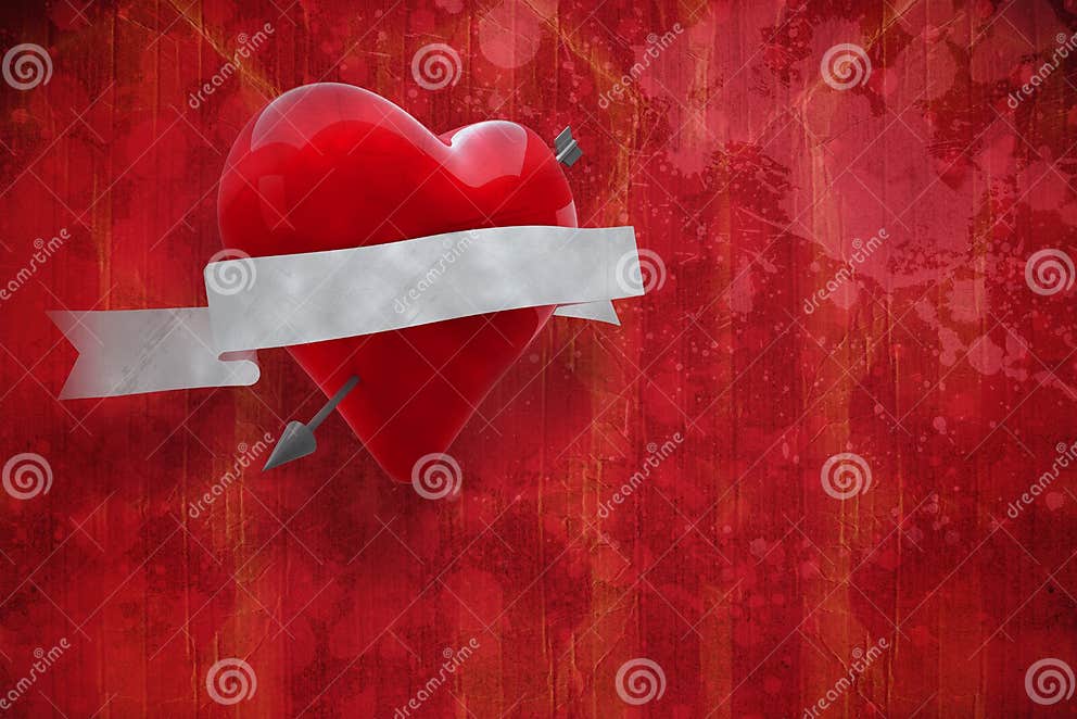 Composite Image of Heart with Scroll 3d Stock Photo - Image of ...