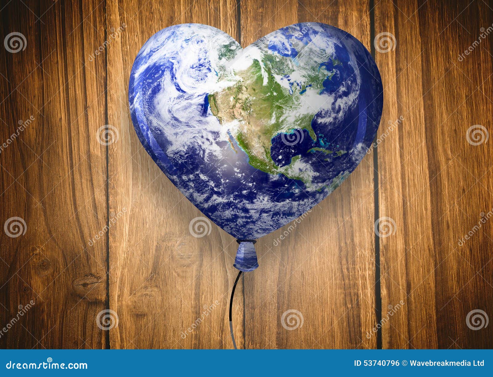 Composite Image of Heart Shaped Earth Stock Illustration - Illustration ...