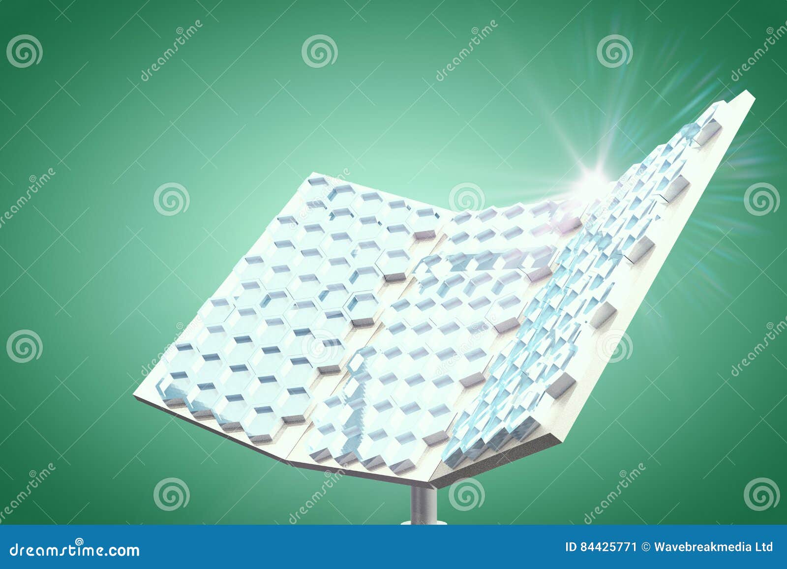 Composite Image of Hexagon Shaped Solar Equipment 3d Stock Illustration ...