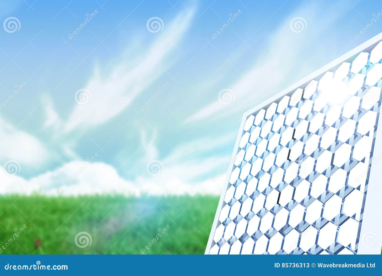 Composite Image of Hexagon Solar Panel Equipment Stock Image - Image of ...