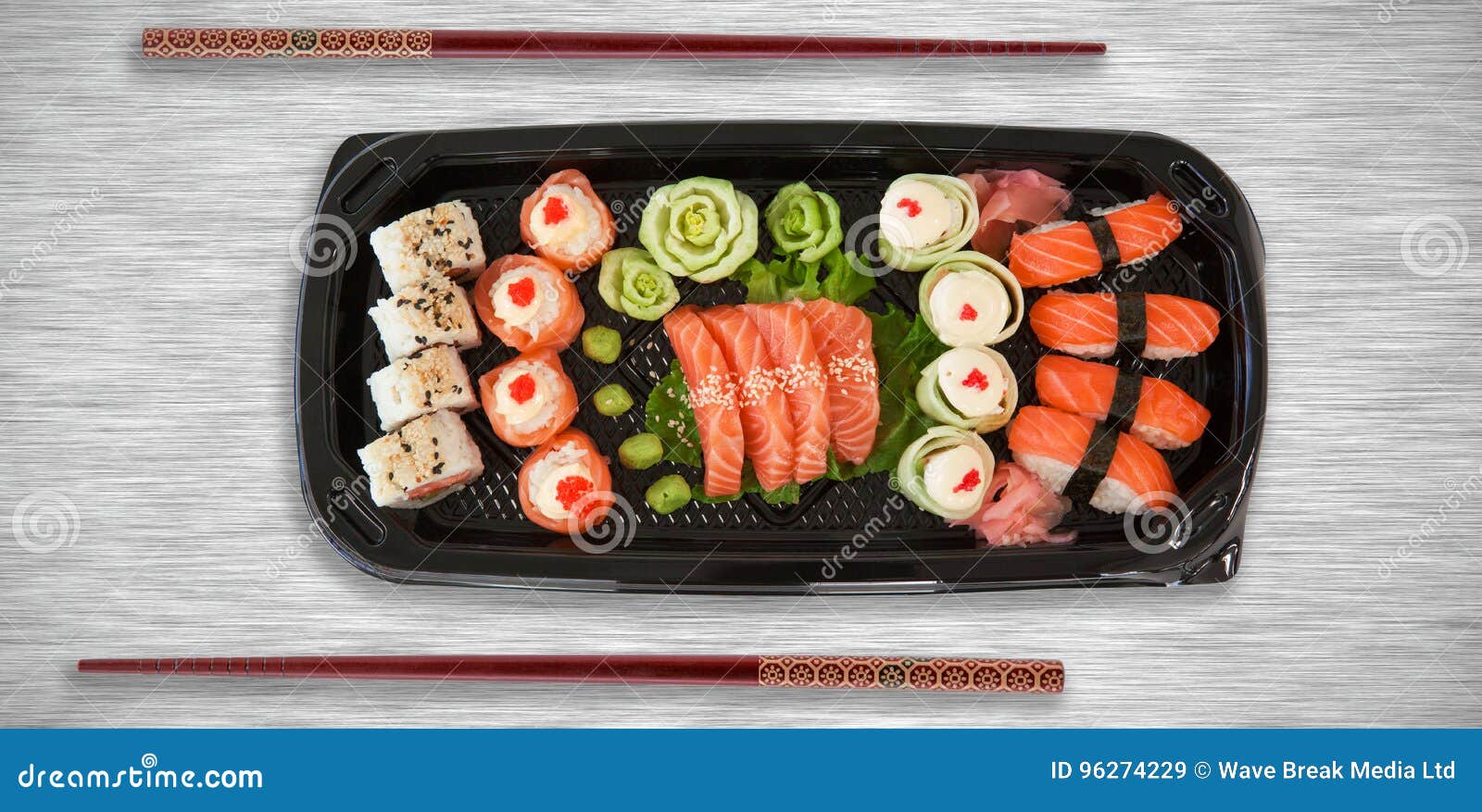 Composite Image of High Angle View of Fresh Food in Tray Stock Image ...