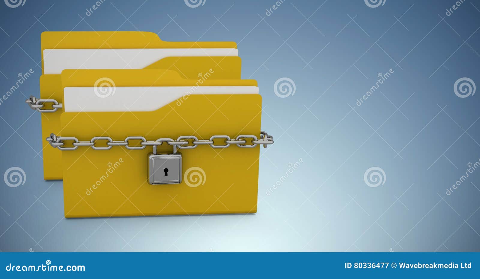 Composite Image of Illustration of Yellow Locked Folder with Padlock ...