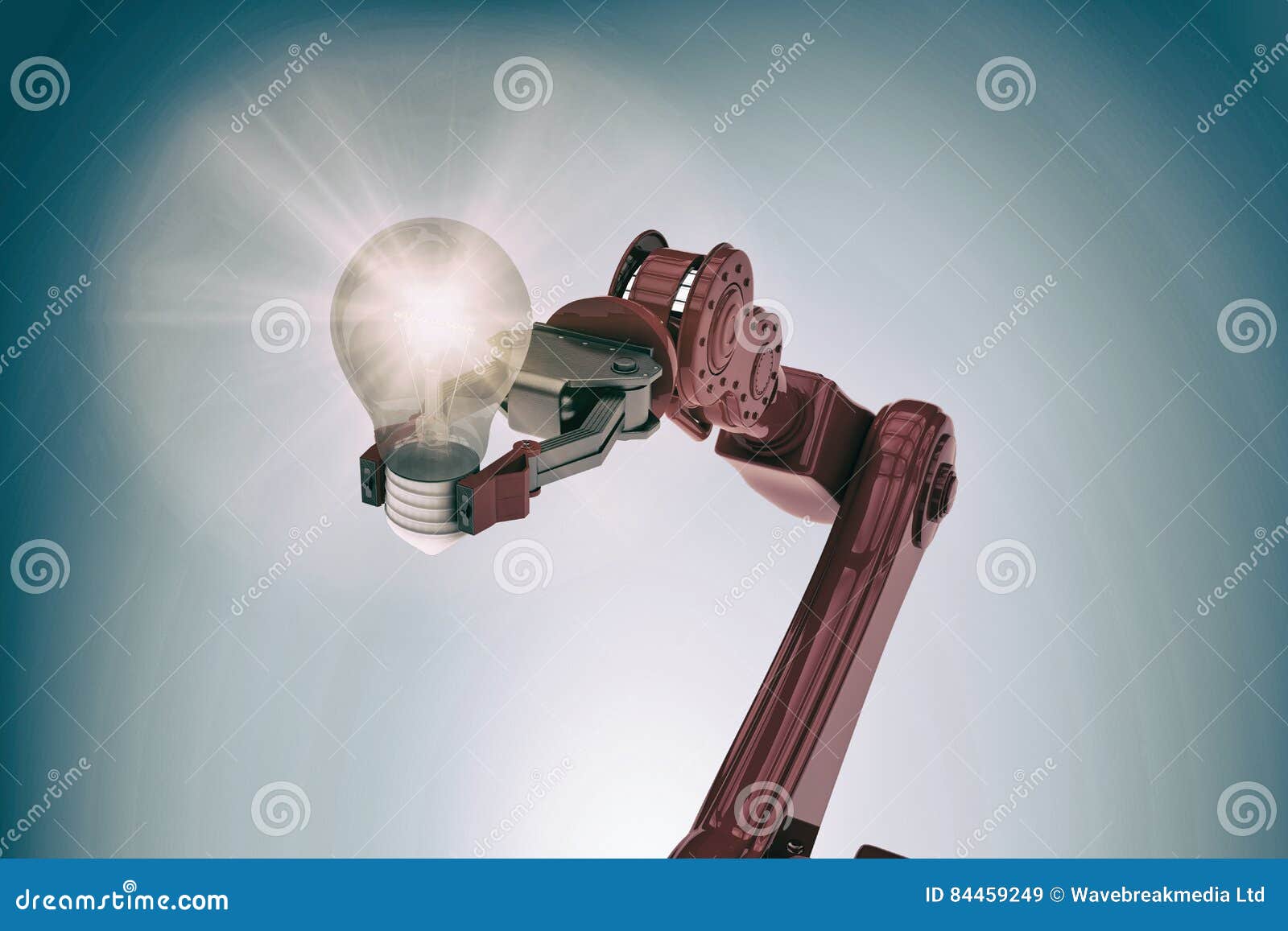 Composite Image of Illustrative Image of Robotic Hand Holding Light ...