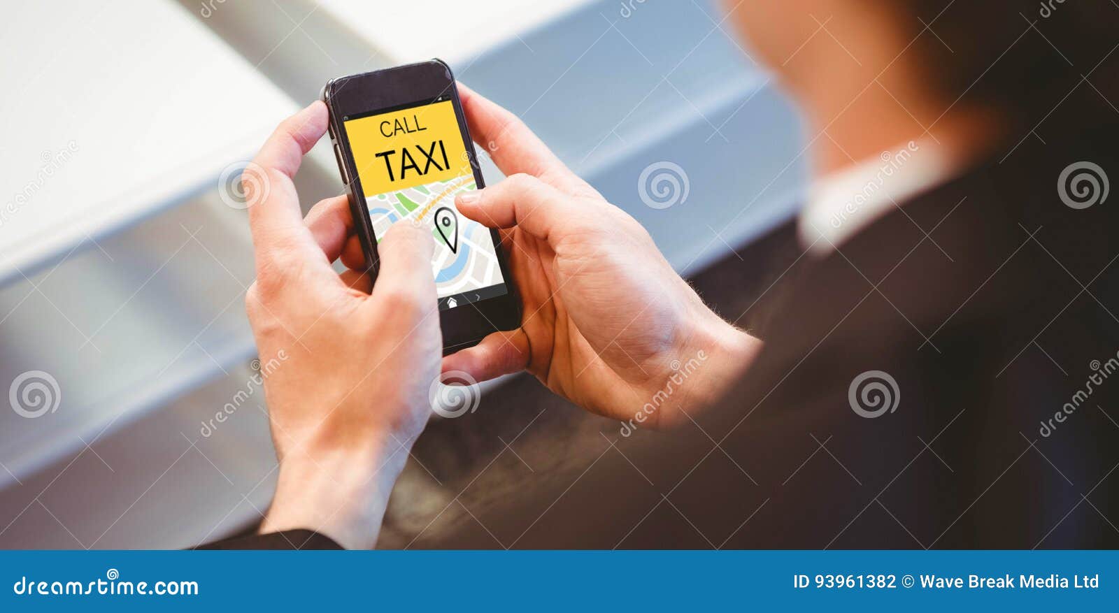 Composite Image of Image of Call Taxi Text with Map Stock Photo - Image ...