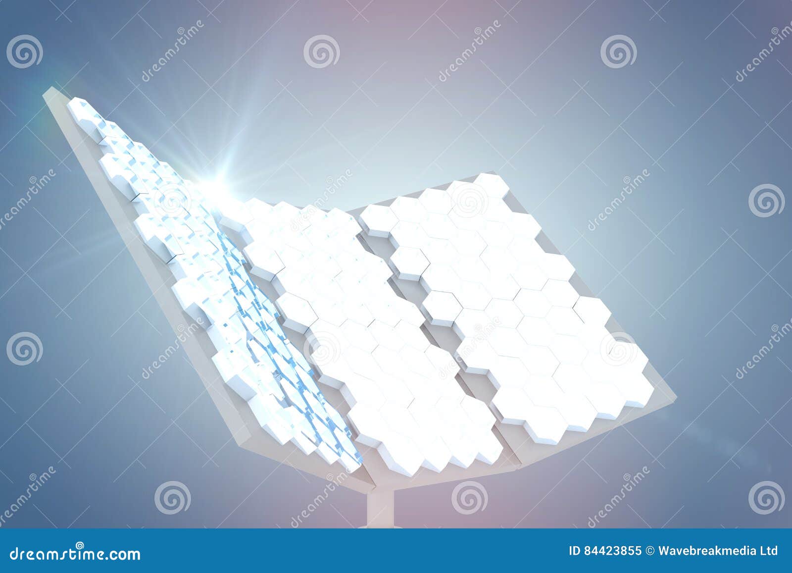Composite Image of Image of Hexagon Shaped Solar Panel 3d Stock ...