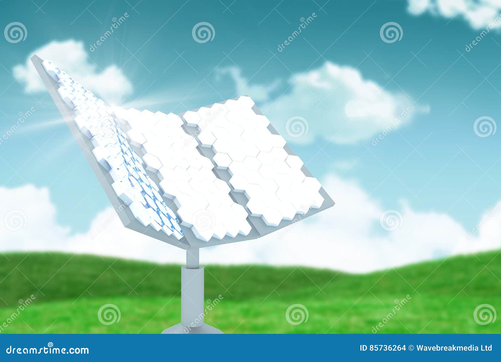 Composite Image of Image of Hexagon Shaped Solar Panel Stock Photo ...