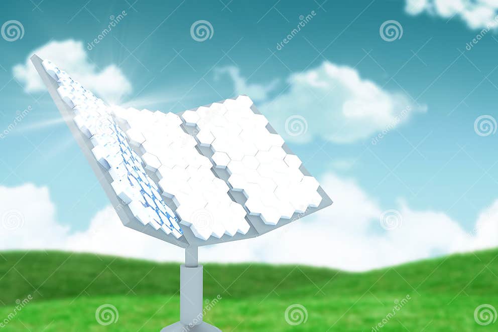 Composite Image of Image of Hexagon Shaped Solar Panel Stock Photo ...