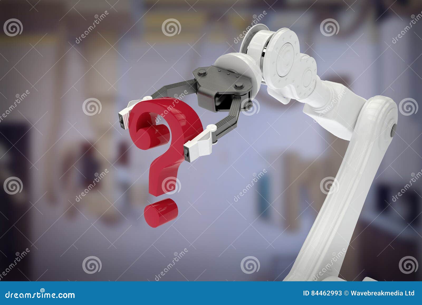Composite Image of Image of Robotic Arm Holding Question Mark 3d Stock ...