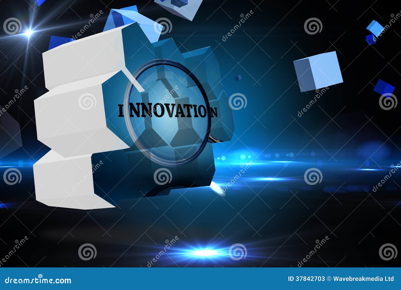 Composite Image of Innovate on Abstract Screen Stock Illustration ...
