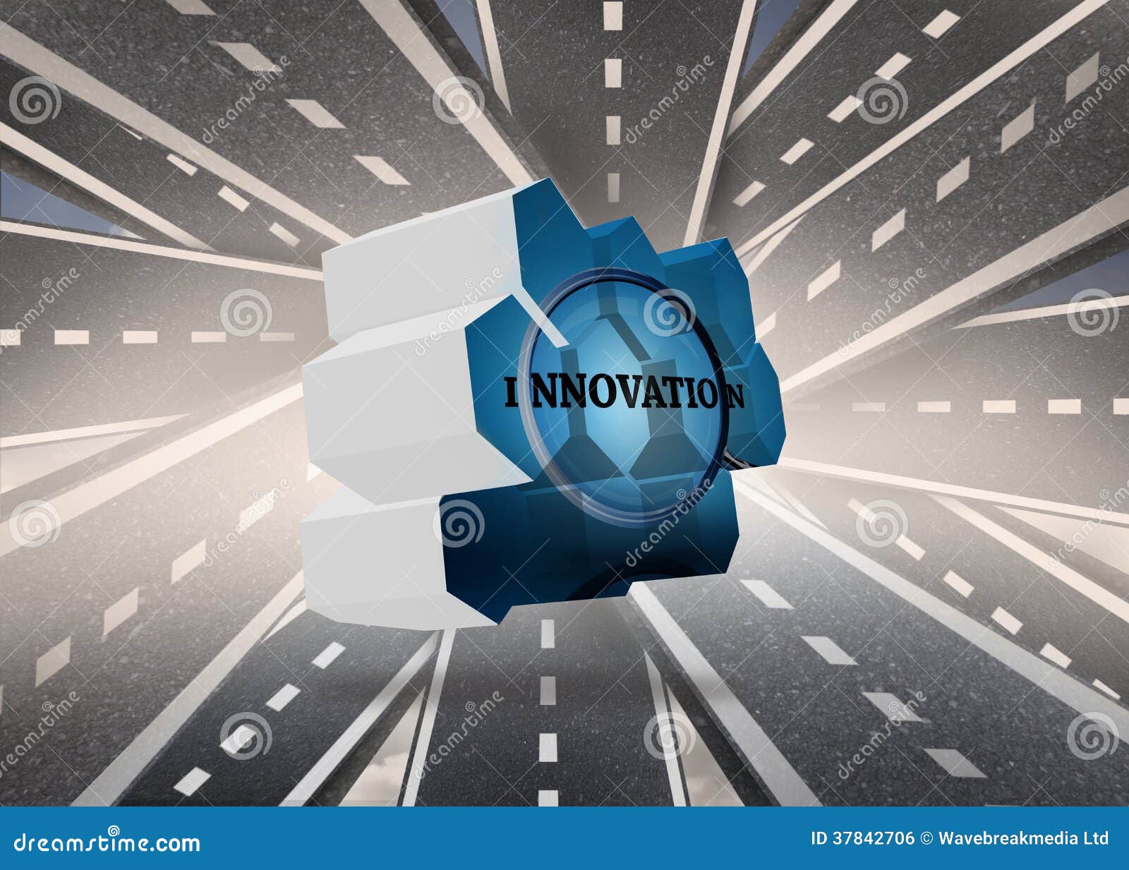 Composite Image of Innovate on Abstract Screen Stock Illustration ...