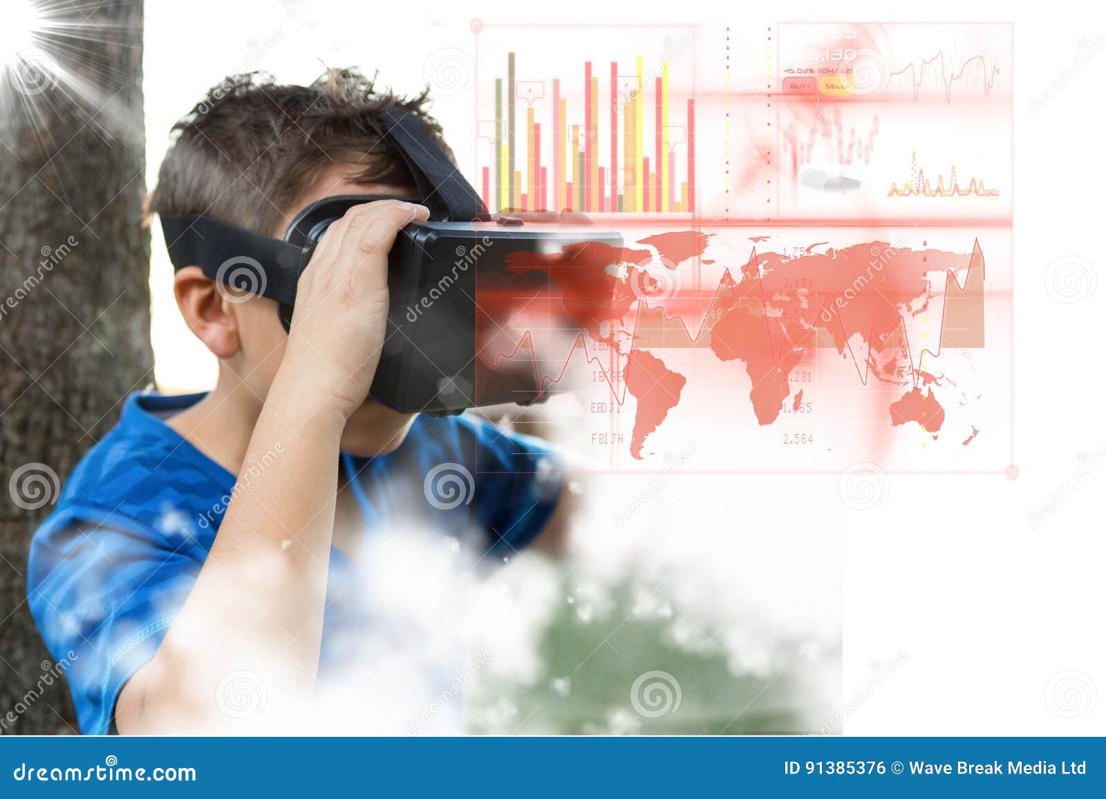 Composite Image of Kid Using Virtual Reality Stock Photo - Image of ...