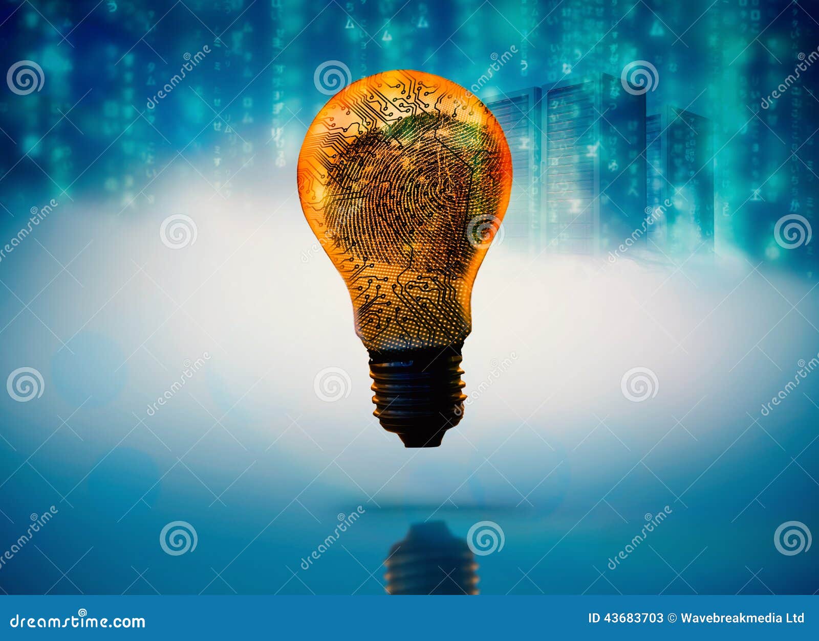 Composite Image of Lines of Blue Blurred Letters Falling Stock ...