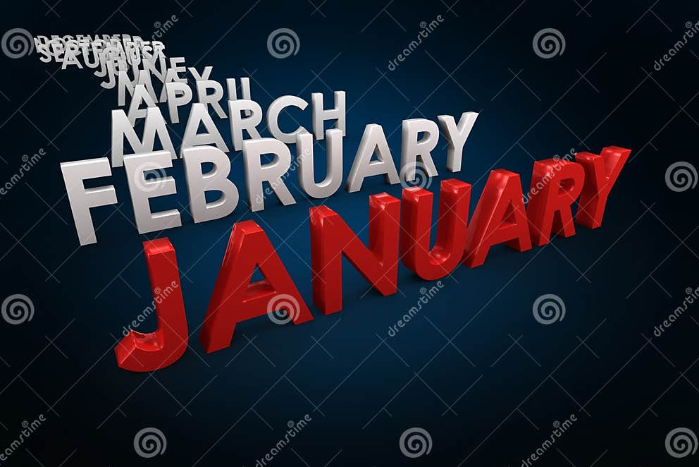 Composite Image of List of Months Stock Illustration - Illustration of ...