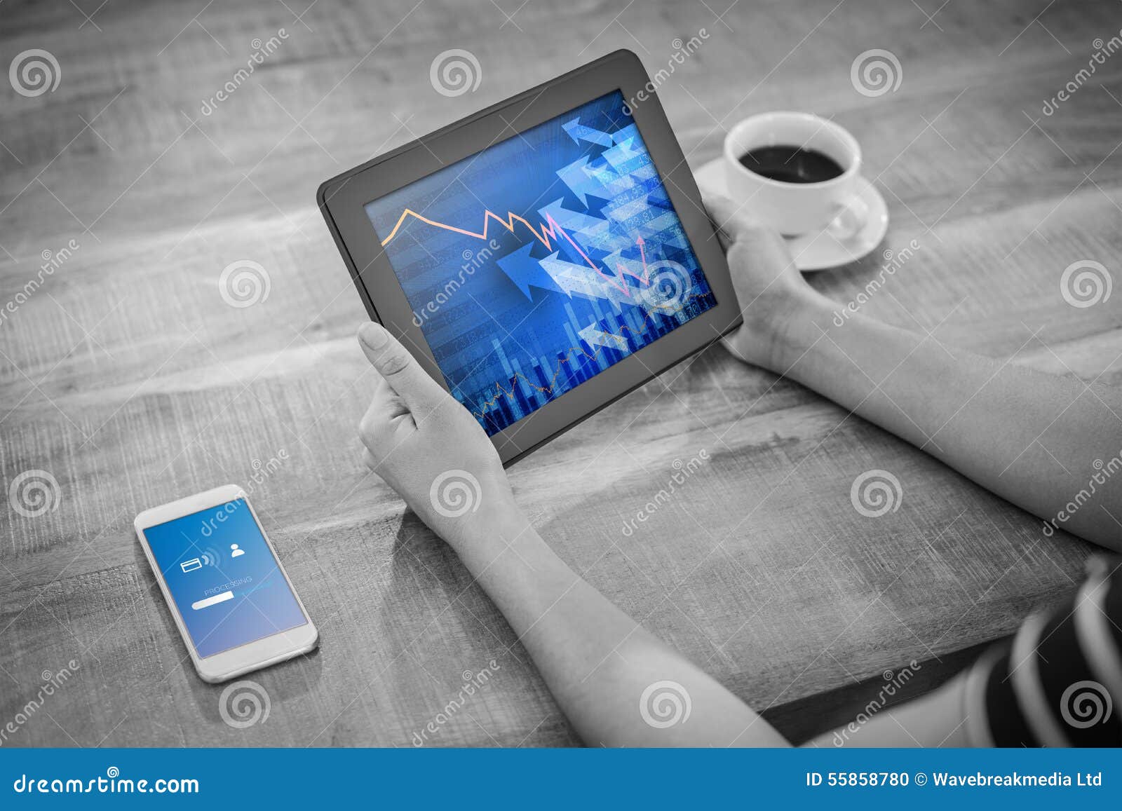 Composite Image of Loading Screen Stock Photo - Image of screen, coffee ...