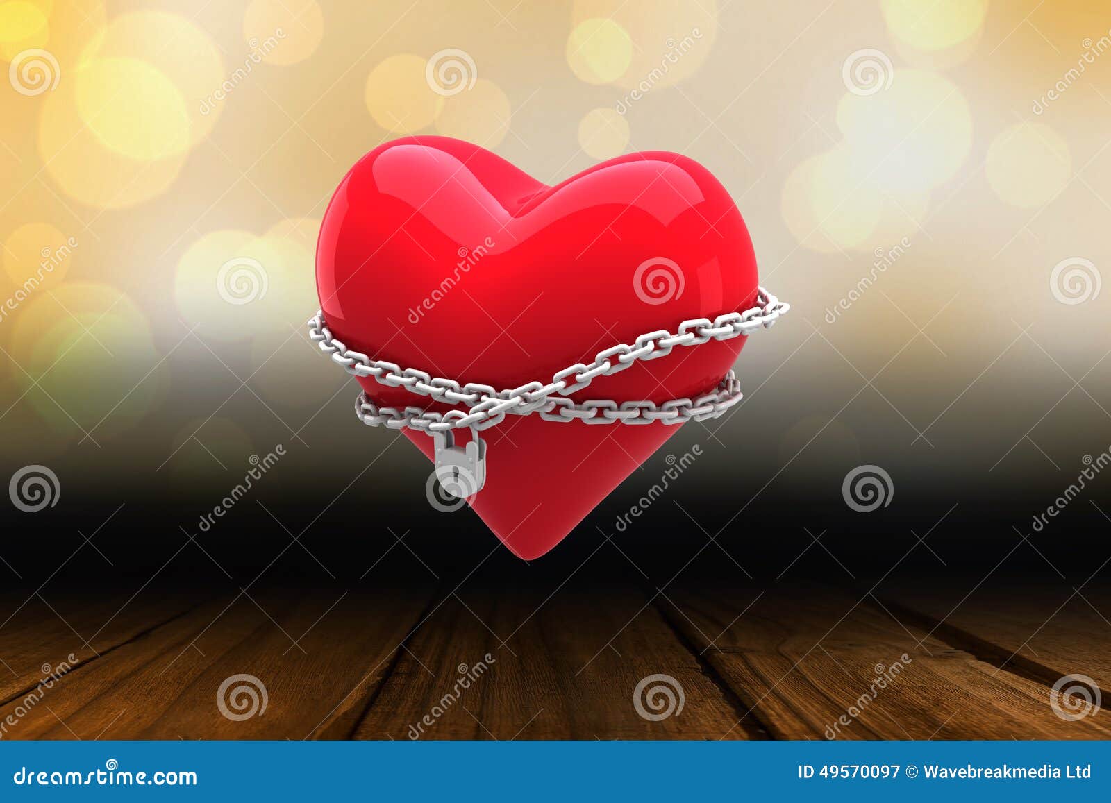 Composite Image of Locked Heart Stock Illustration - Illustration of ...