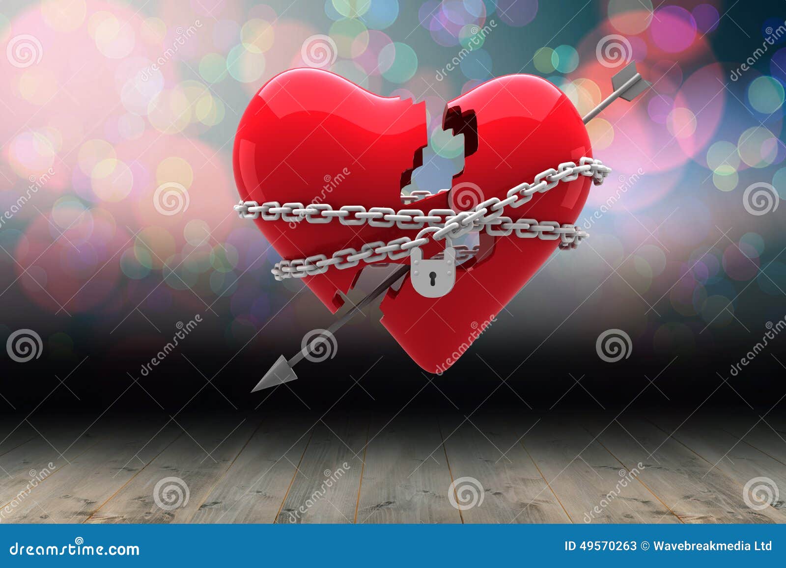 Composite Image of Locked Heart Stock Illustration - Illustration of ...