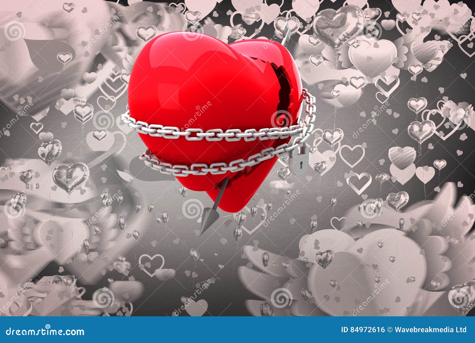 Composite Image of Locked Heart 3d Stock Photo - Image of copy ...